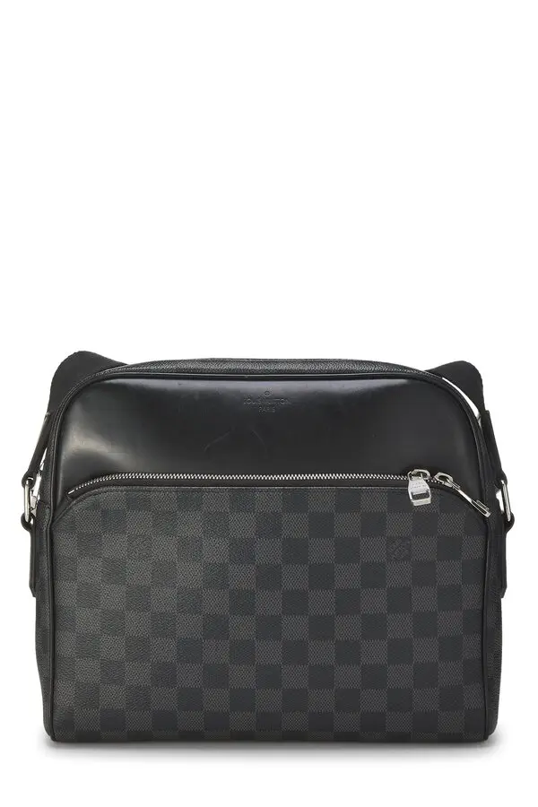 LOUIS VUITTON Damier Graphite Jake Messenger Bag - Black