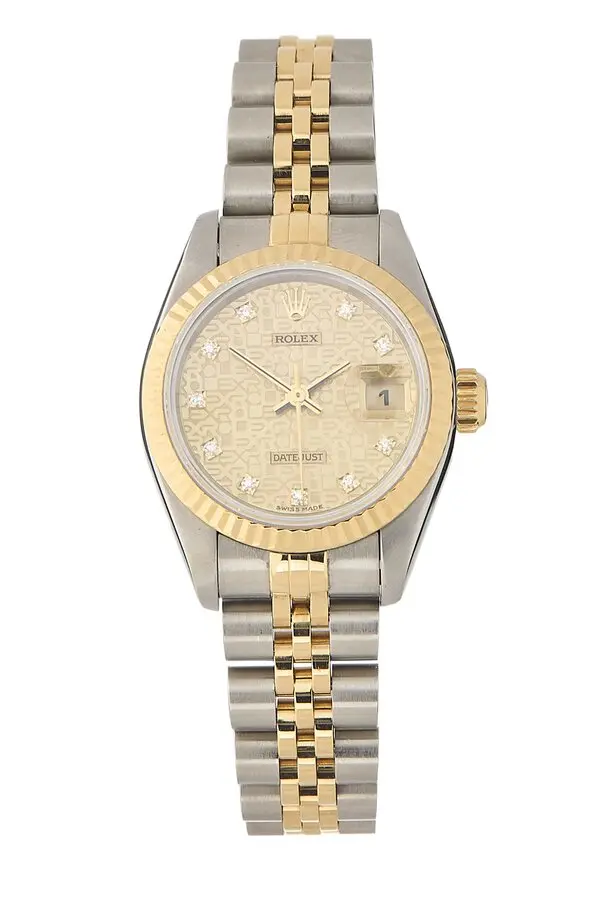 Rolex Two-tone Anniversary Dial Diamond Datejust 69173 - Gold