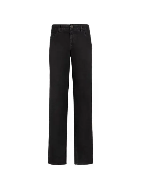 Roberto Cavalli Straight-leg Coated Jeans - Black