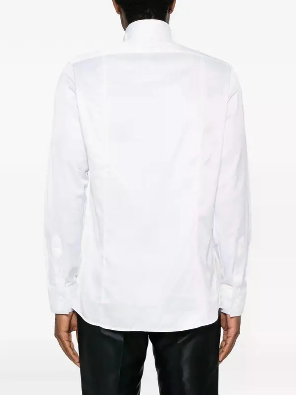 CARLO PIGNATELLI Embroidered-collar Concealed-fastening Shirt