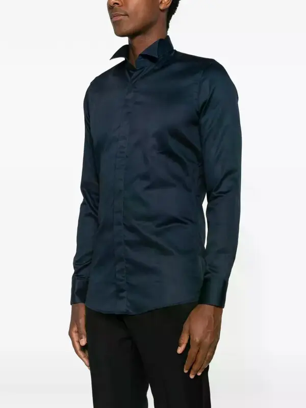 CARLO PIGNATELLI Spread-collar Slim-fit Shirt
