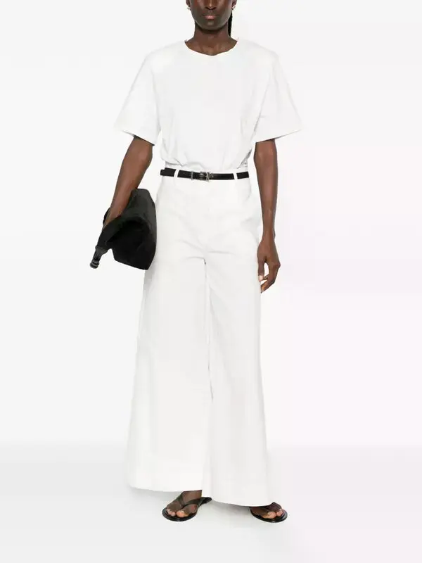 WEILI ZHENG Padded Shoulder Short Sleeve T-shirt - White