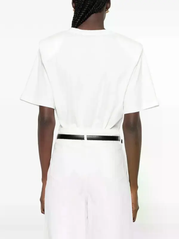 WEILI ZHENG Padded Shoulder Short Sleeve T-shirt