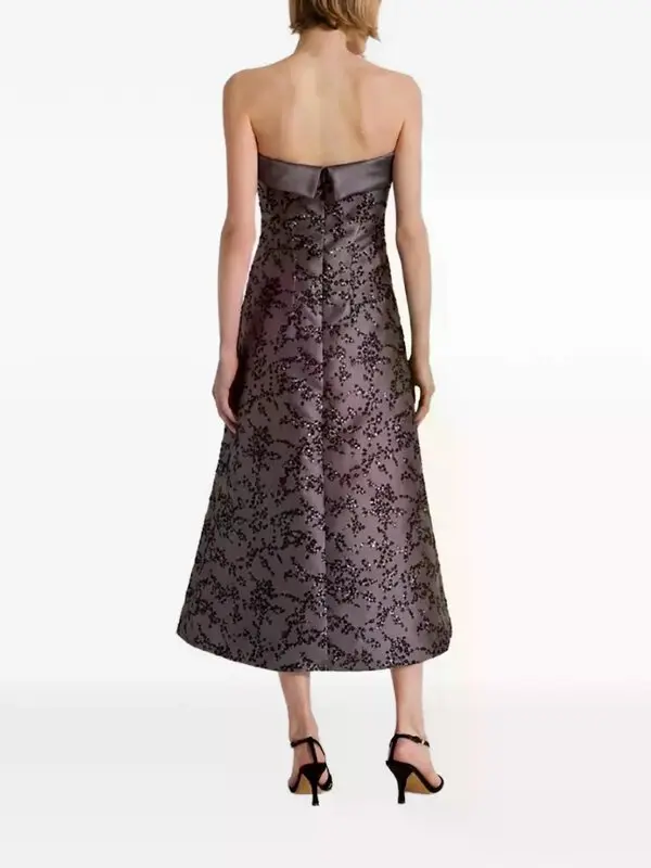 Alberta Ferretti Embellished Strapless Midi Dress