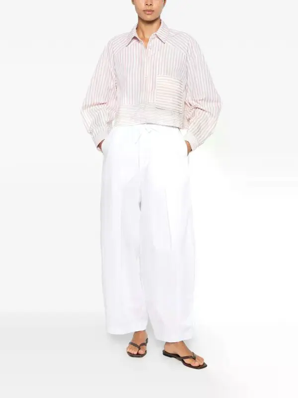 WEILI ZHENG Striped Cropped Shirt