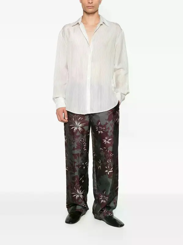 Gucci Floral Print Silk Trousers