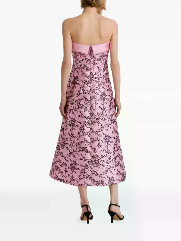Alberta Ferretti Strapless Floral Print Dress