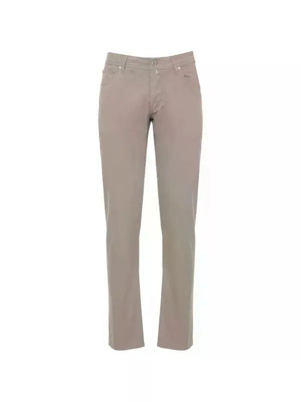 Jacob Cohen Slim-fit Logo Patch Trousers - Neutrals