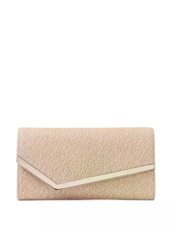 JIMMY CHOO Glitter Detail Envelope Clutch Bag - Neutrals