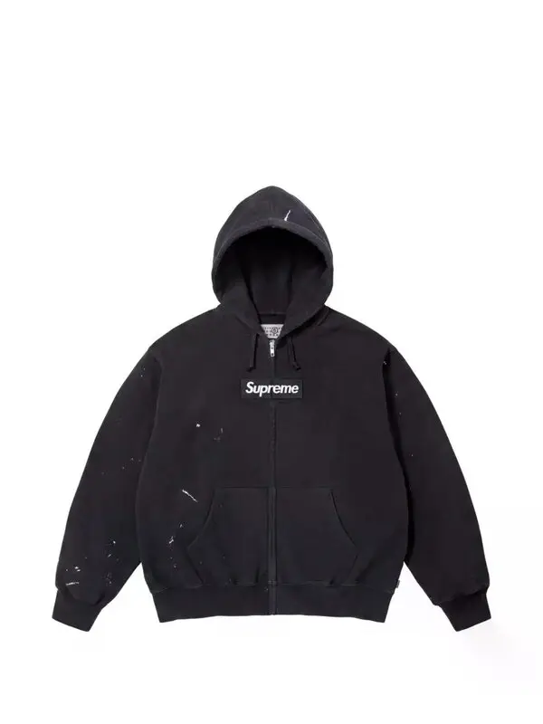 Supreme X Mm6 Maison Margiela Zip-up Hoodie - Black