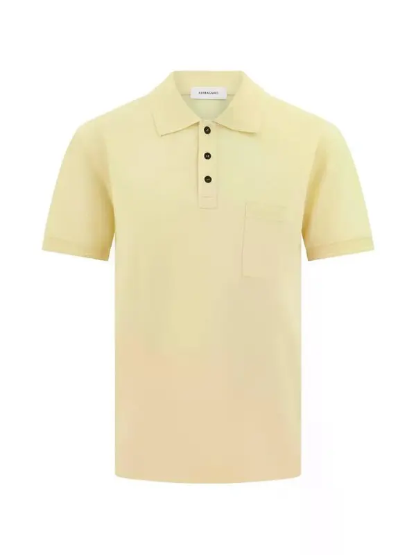 FERRAGAMO Gancini Polo Shirt - Yellow
