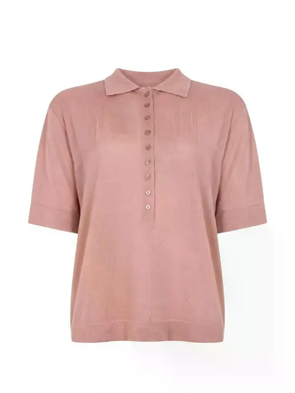 Seventy Fine-knit Short-sleeve Polo Shirt - Pink