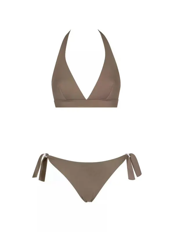 FISICO Halterneck Bikini With Side Ties - Neutrals