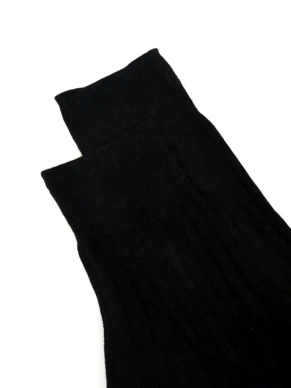 Zegna Ribbed Knit Socks - Black