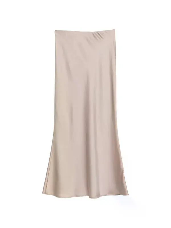 D.exterior Satin Flared Midi Skirt