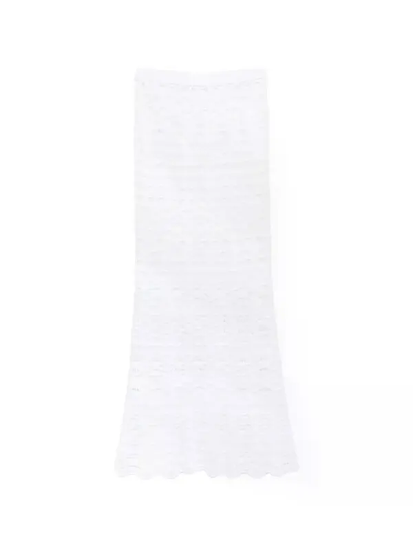 D.exterior Zigzag Knit Maxi Skirt - White
