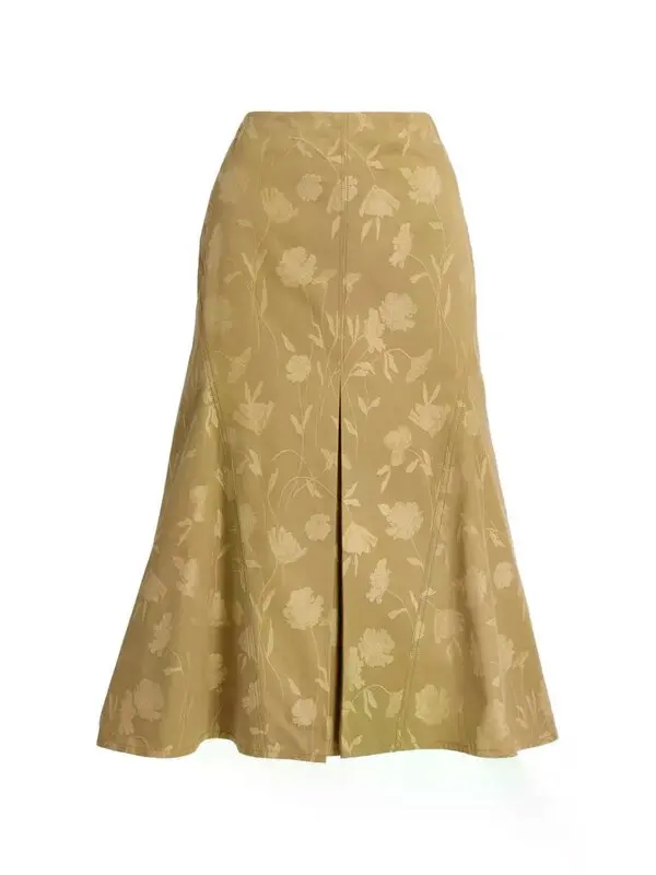 Erdem Poppy Jacquard Fluted Skirt - Neutrals