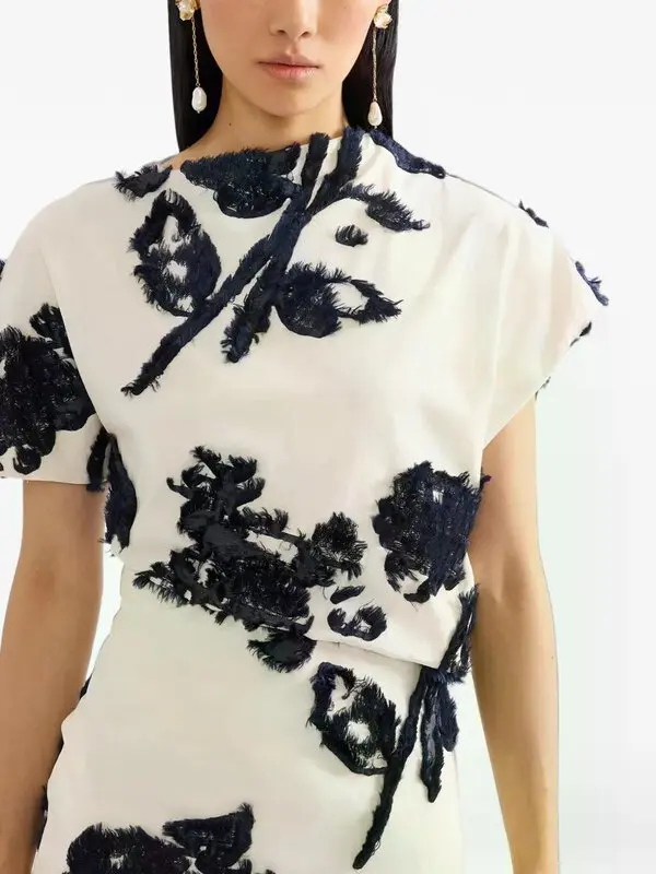 Erdem Fil Coupé Floral Dress - Neutrals