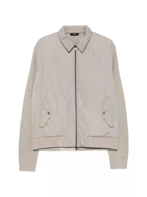 Herno Panelled Waffle-knit Lightweight Jacket - Neutrals