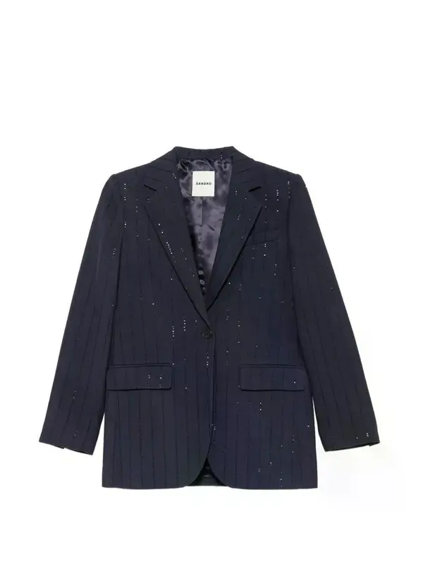 Sandro Sequin Embellishment Blazer - Blue