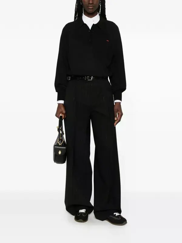 Sandro Pinstripe Pleated Palazzo Pants