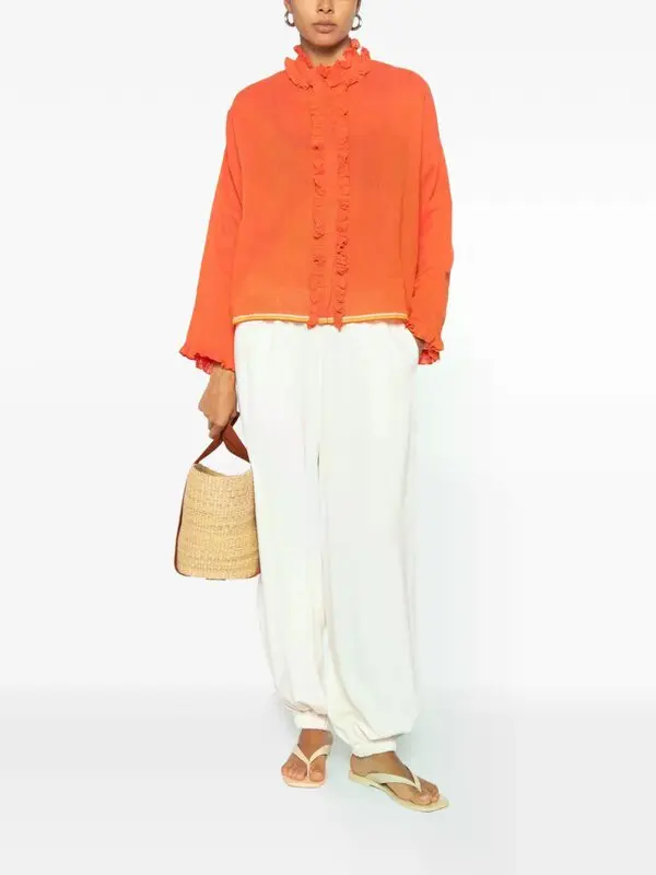 INJIRI Ruffled High Neck Blouse