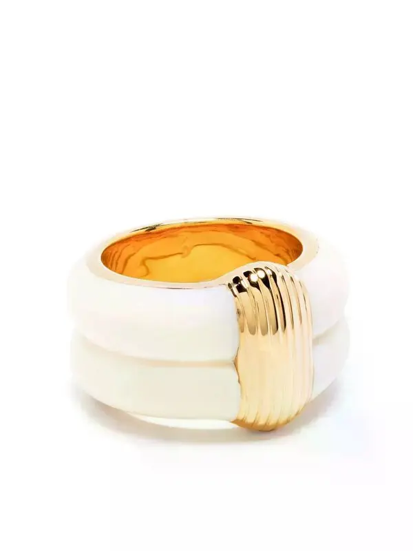 AURÉLIE BIDERMANN Katt Double-layer Ring - White