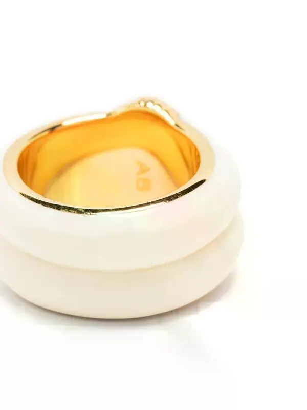 AURÉLIE BIDERMANN Katt Double-layer Ring - White