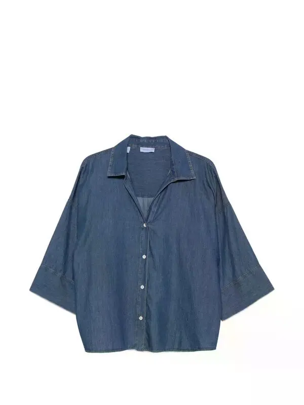 ZANETTI Button-up Denim Shirt - Blue