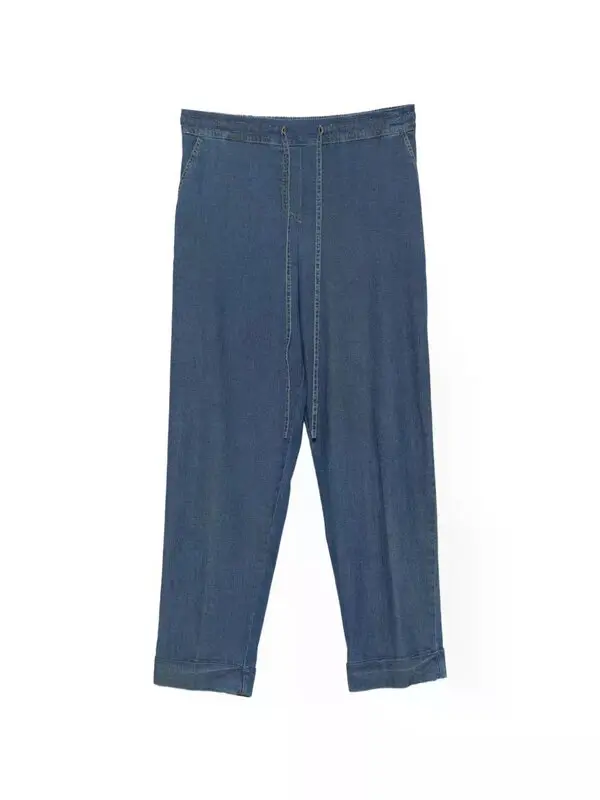 ZANETTI Drawstring Waist Trousers - Blue