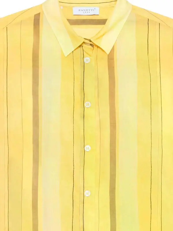ZANETTI Striped Shirt With Curved Hem