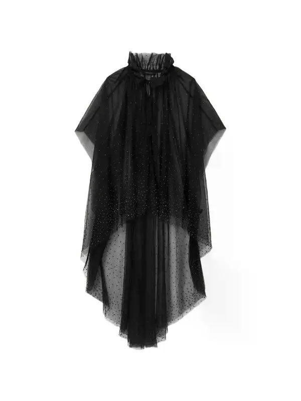 ALLSAINTS Ruffled Embellished Sheer Blouse