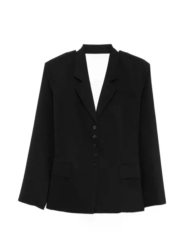 YCH Single-breasted Blouse With Chest And Flap Pockets