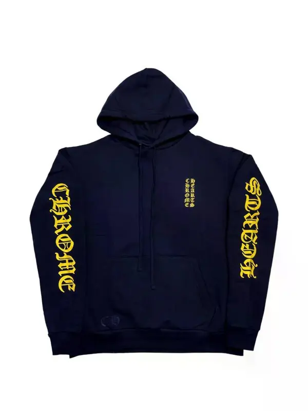 Chrome Hearts Logo-print Drawstring Hoodie - Blue