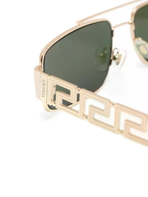 Versace Greca Rectangle-frame Sunglasses