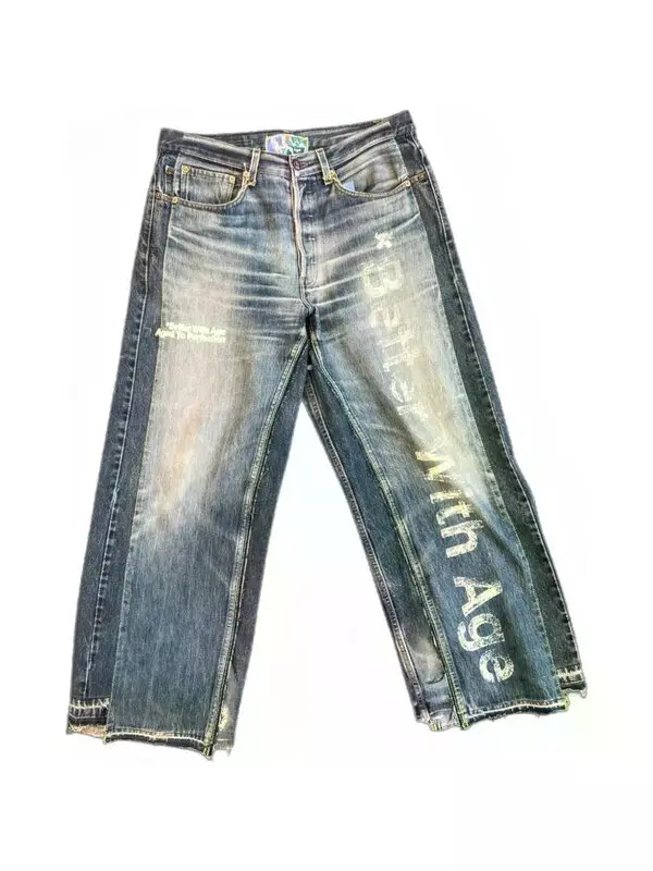 BETTER WITH AGE Indigo Denim Jeans With Whiskering Effect