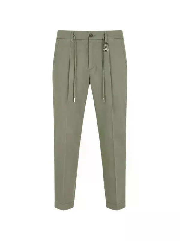 MANUEL RITZ Pleated Drawstring Trousers - Green