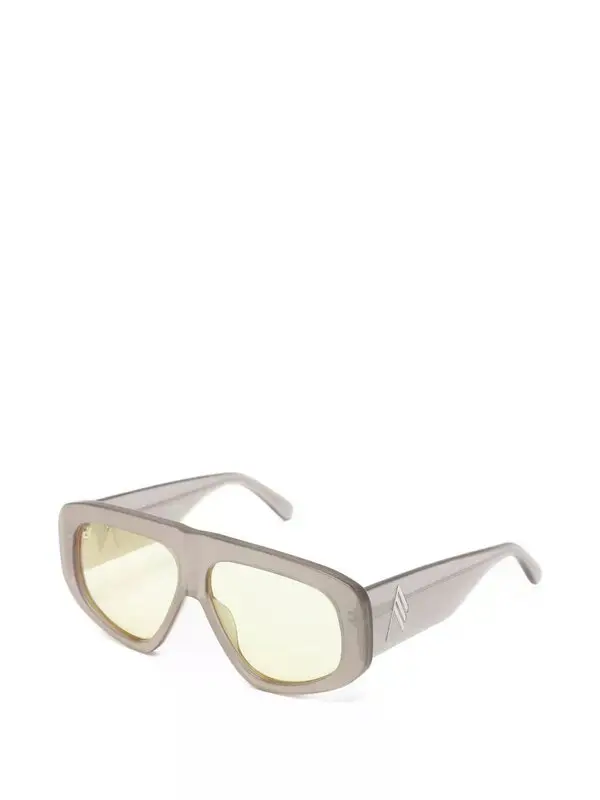 Attico X Linda Farrow Geometric Frame Sunglasses - Silver
