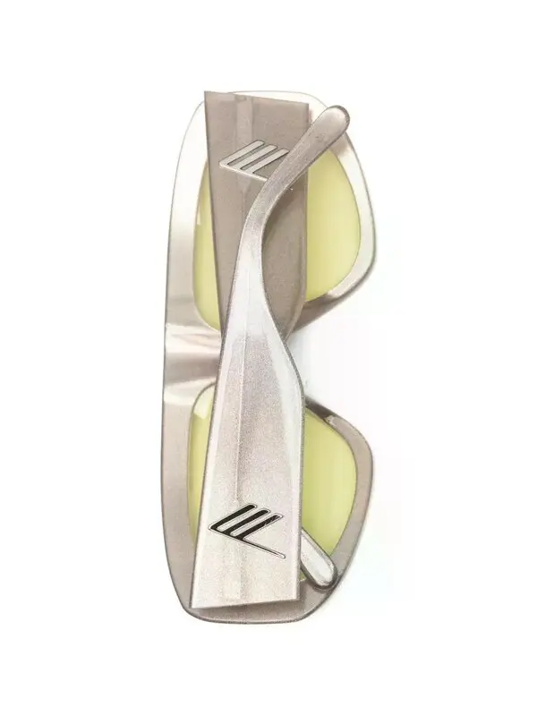 Attico X Linda Farrow Geometric Frame Sunglasses - Silver