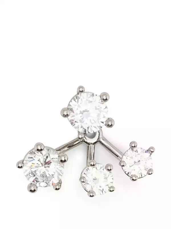 PANCONESI Crystal Embellished Earrings - Silver