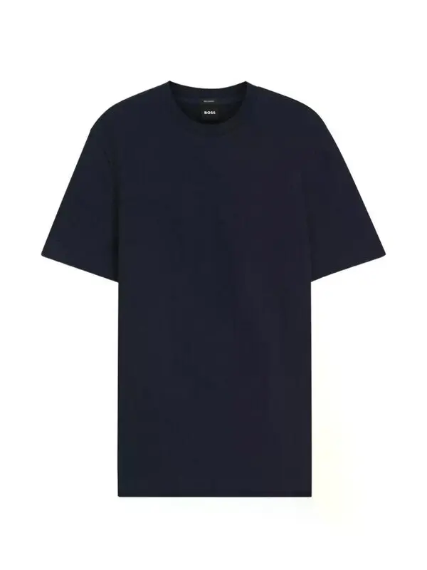 BOSS Jacquard-pattern T-shirt In Cotton - Blue