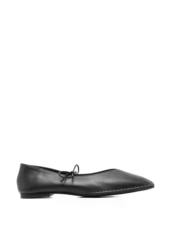 ALOHAS Bow-detail Square-toe Ballet Flats - Black
