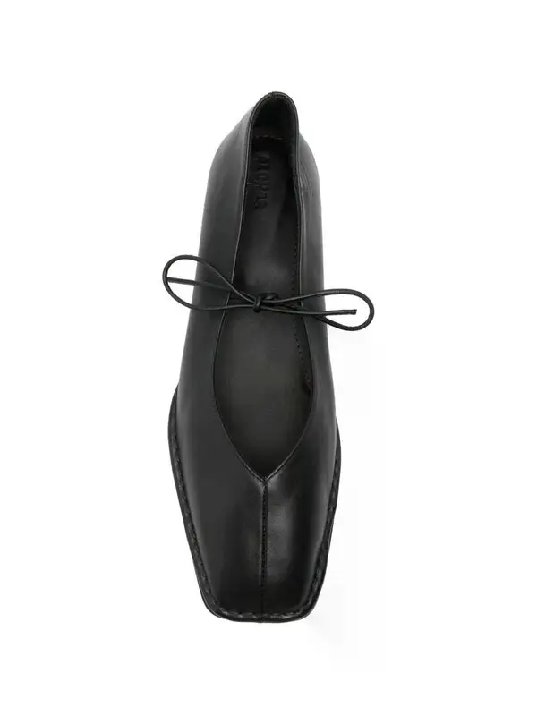ALOHAS Bow-detail Square-toe Ballet Flats