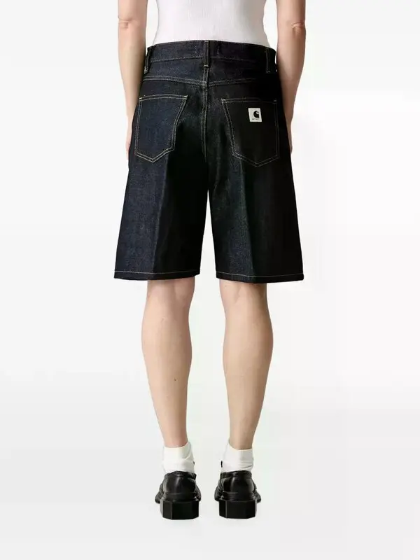 Carhartt Work In Progress Logo Patch Denim Shorts