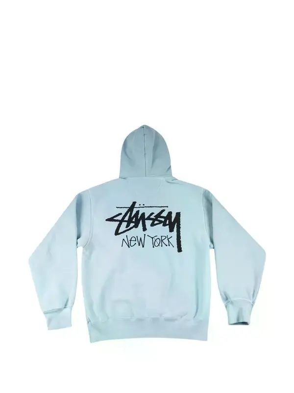 StÜssy Logo Print Hoodie - Blue