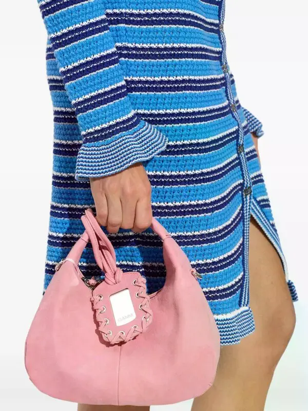 GANNI Logo-plaque Knot-detail Tote Bag