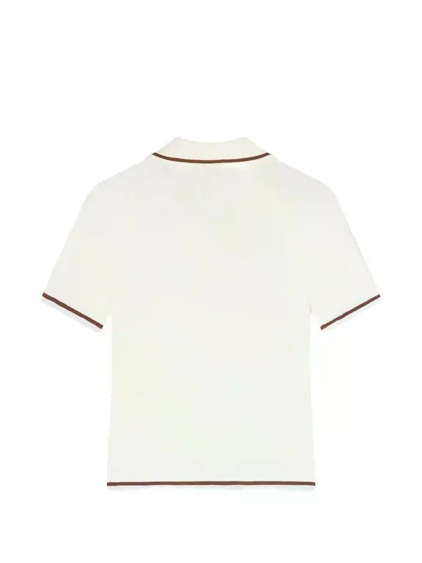 Armani Exchange Ribbed Knit Contrast Tipping V-neck Top