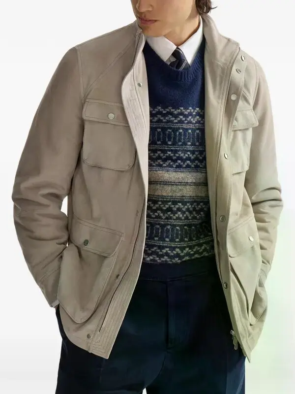 Brunello Cucinelli Suede Unlined Safari Jacket