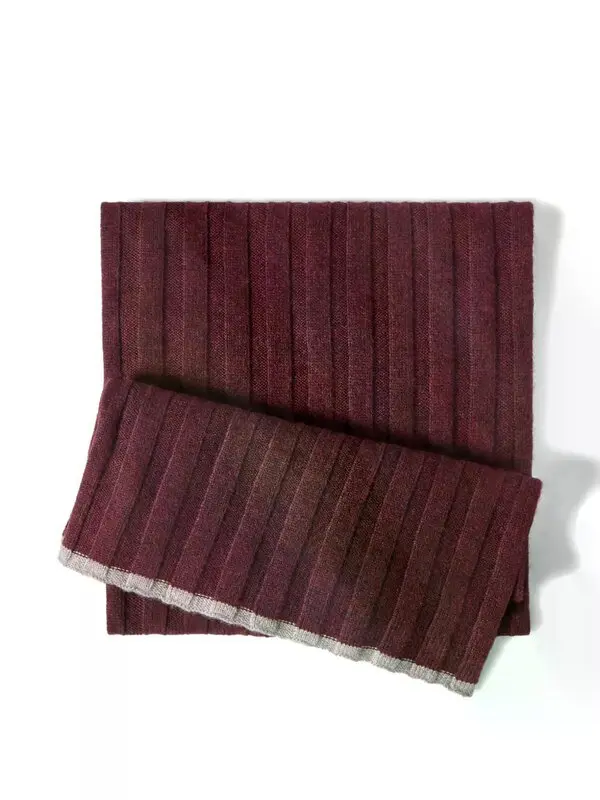 Brunello Cucinelli Contrast-trim Scarf - Red