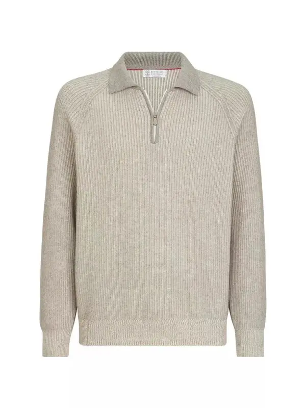 Brunello Cucinelli Half-zip Sweater - Neutrals